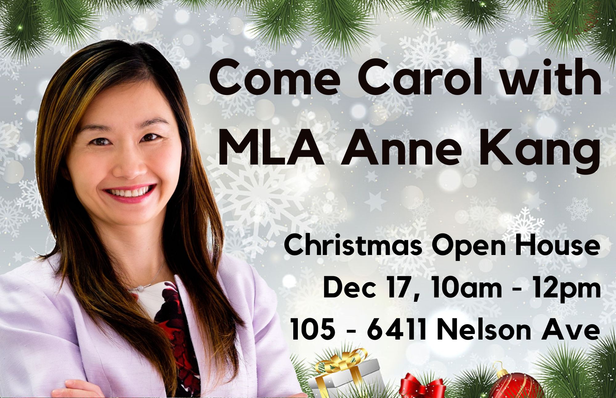 Come Carol with MLA Anne Kang - Anne KangAnne Kang Come Carol with MLA Anne Kang - Anne KangAnne Kang